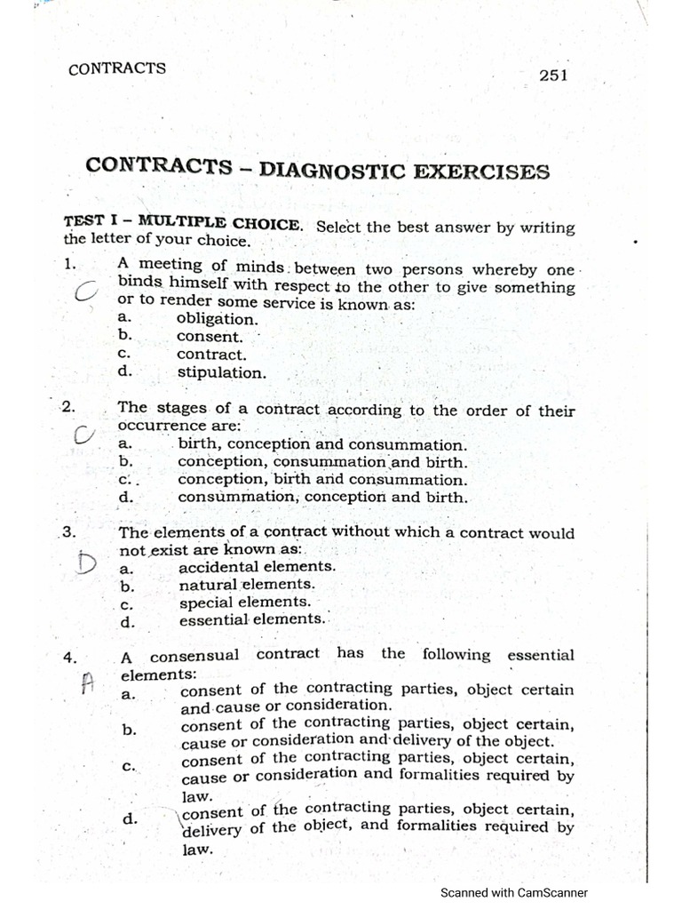 Notes in Business Law - Contracts | PDF