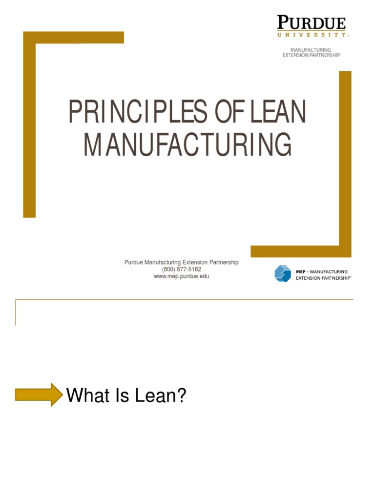 Principles of Lean Manufacturing | PDF | Lean Manufacturing | Inventory