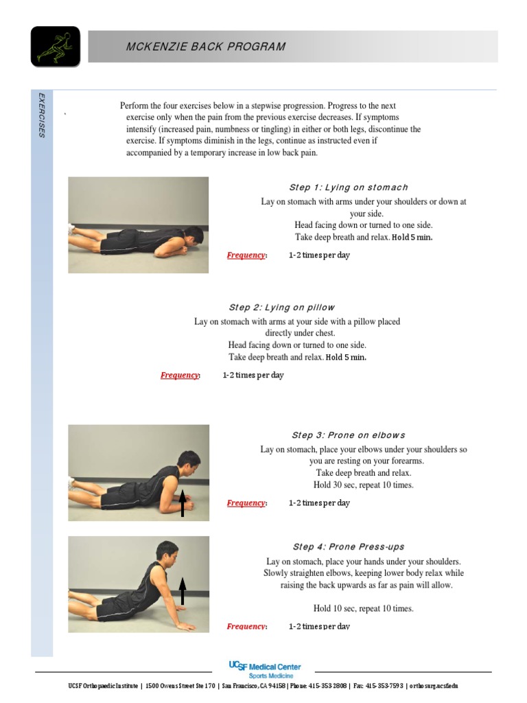 Mckenzie Back Protocol | PDF | Elbow | Musculoskeletal System