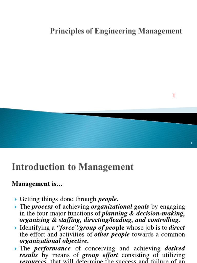 Principles of Engineering Management | PDF | Human Resources | Decision ...