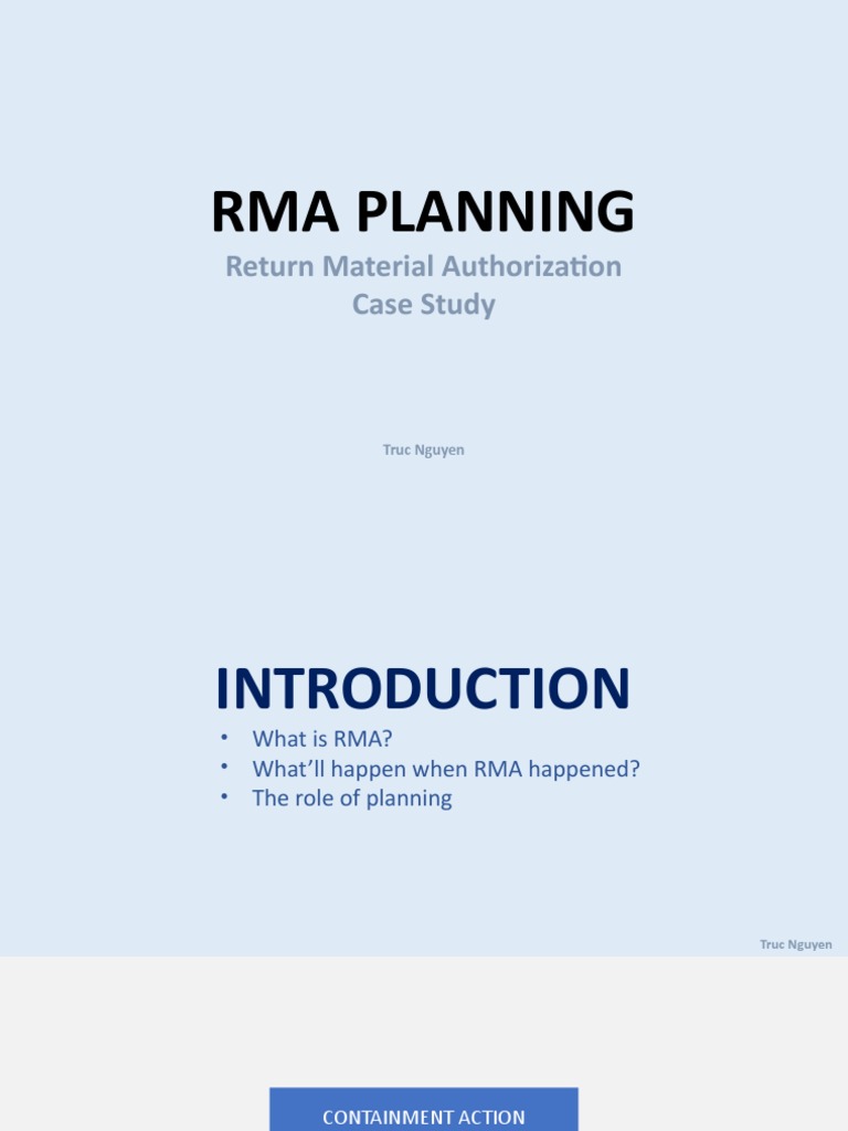 RMA Case Study | PDF | Logistics | Information Technology Management