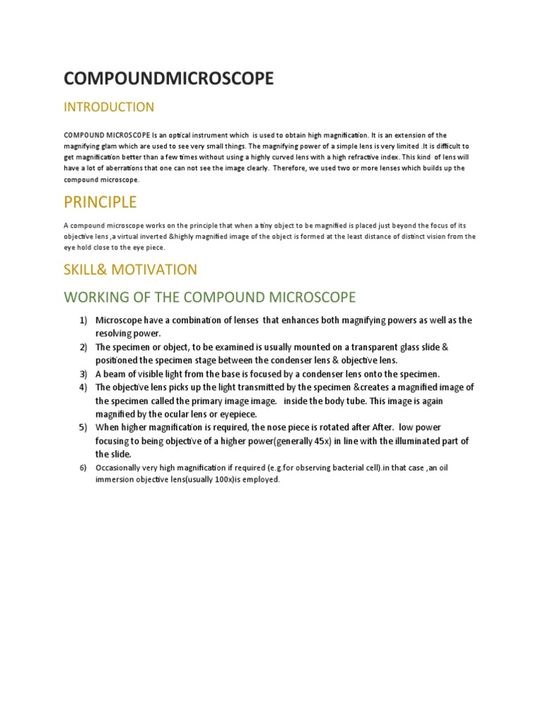 Compound Microscope 1 | PDF | Equipment | Electrodynamics