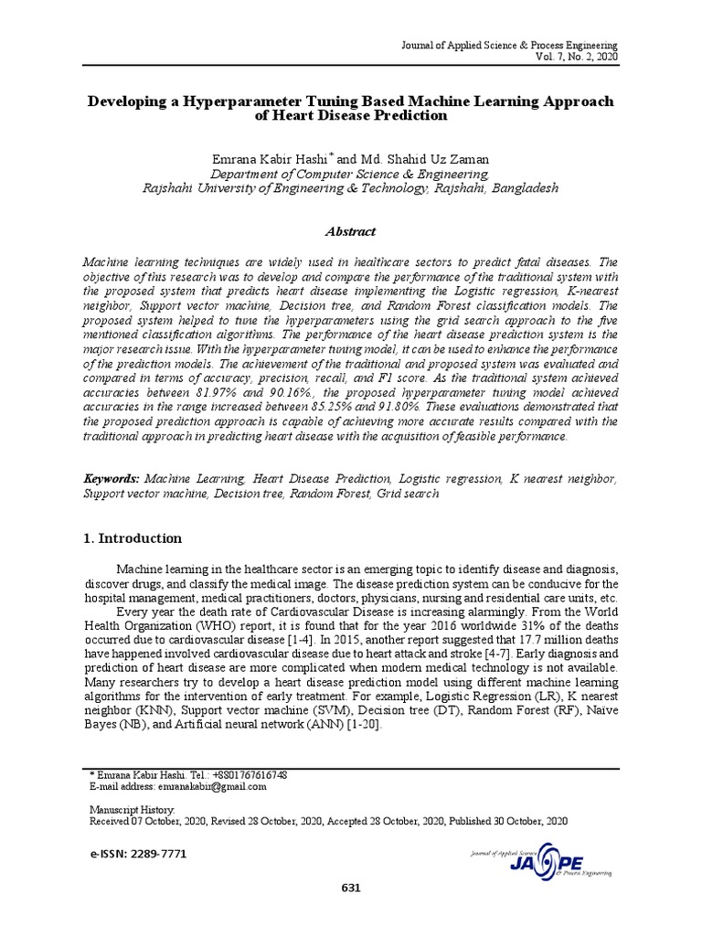 Developing A Hyperparameter Tuning Based Machine L | PDF | Machine ...