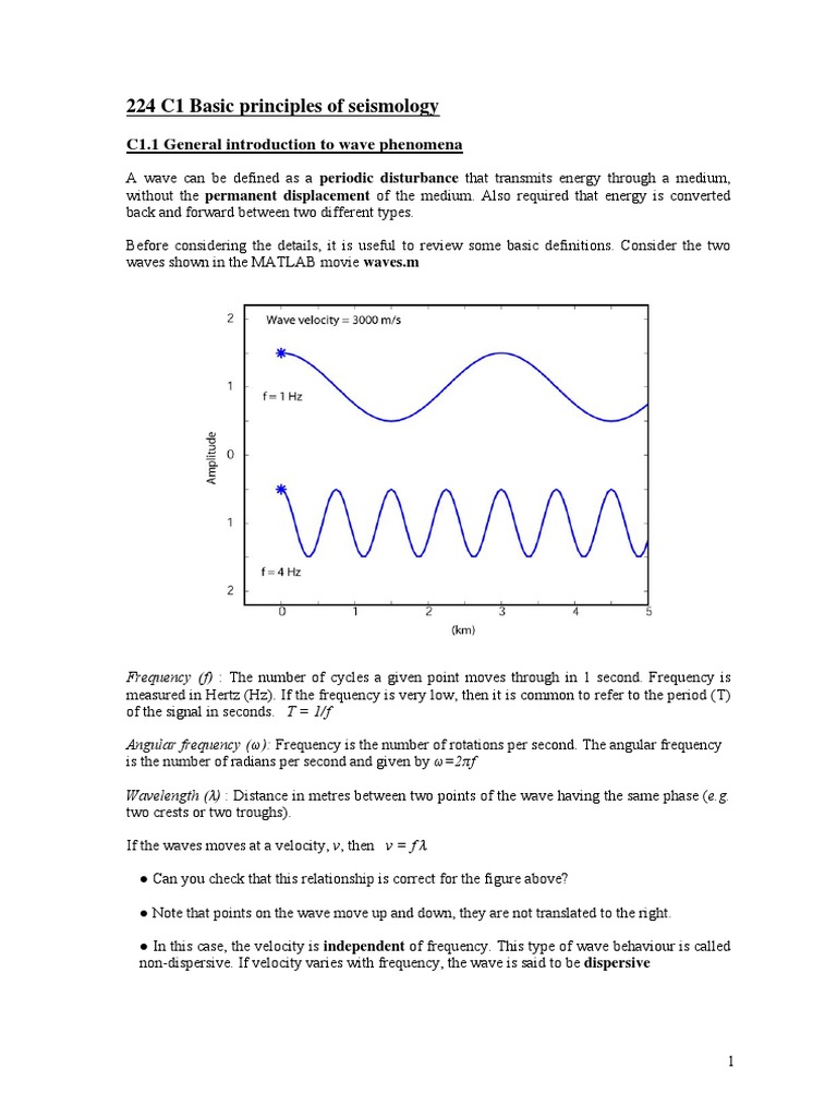Seismic Note-1 | PDF | Waves | Porosity