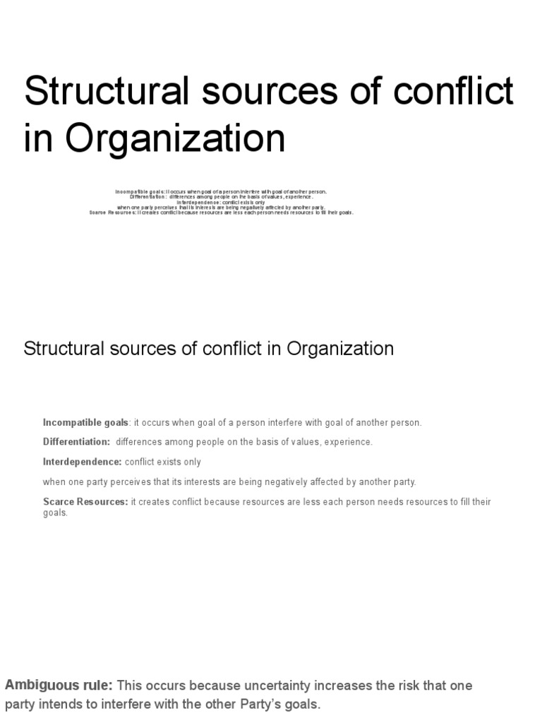 Structural Sources of Conflict in Organization | PDF