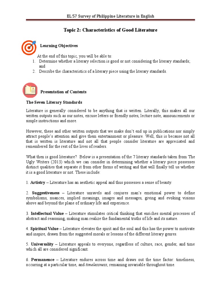 Characteristics of Literature | PDF | Time | Aesthetics