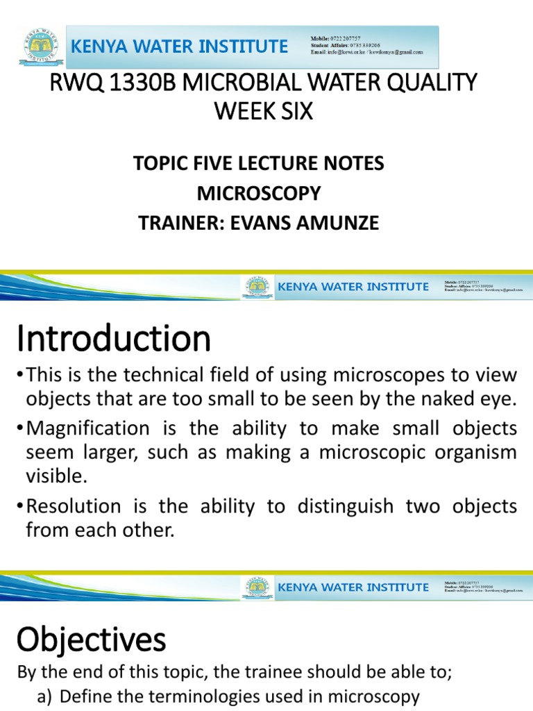 Microscopy Presentation Notes Pdf Microscope Angular Resolution