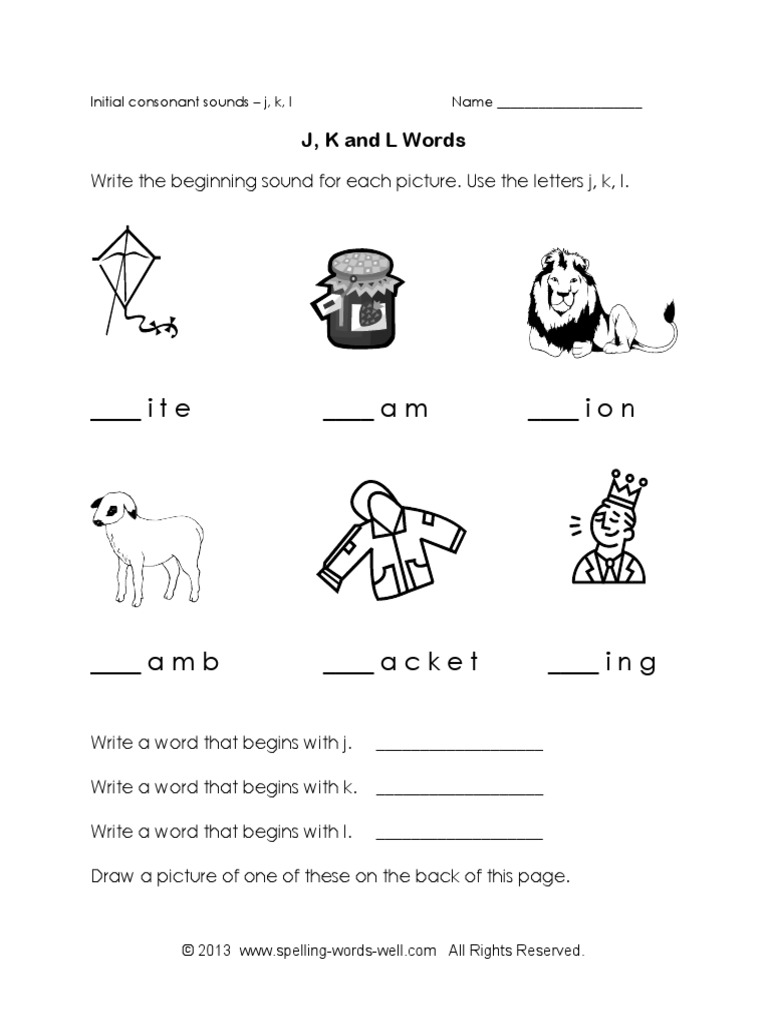 Phonics Worksheet JKL | PDF | Teaching Methods & Materials | Home & Garden