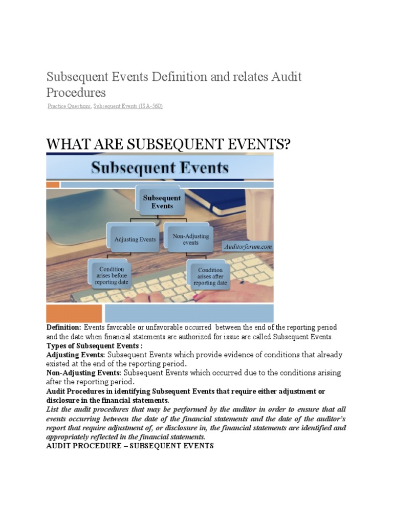 Subsequent Events Definition and Relates Audit Procedures | PDF ...