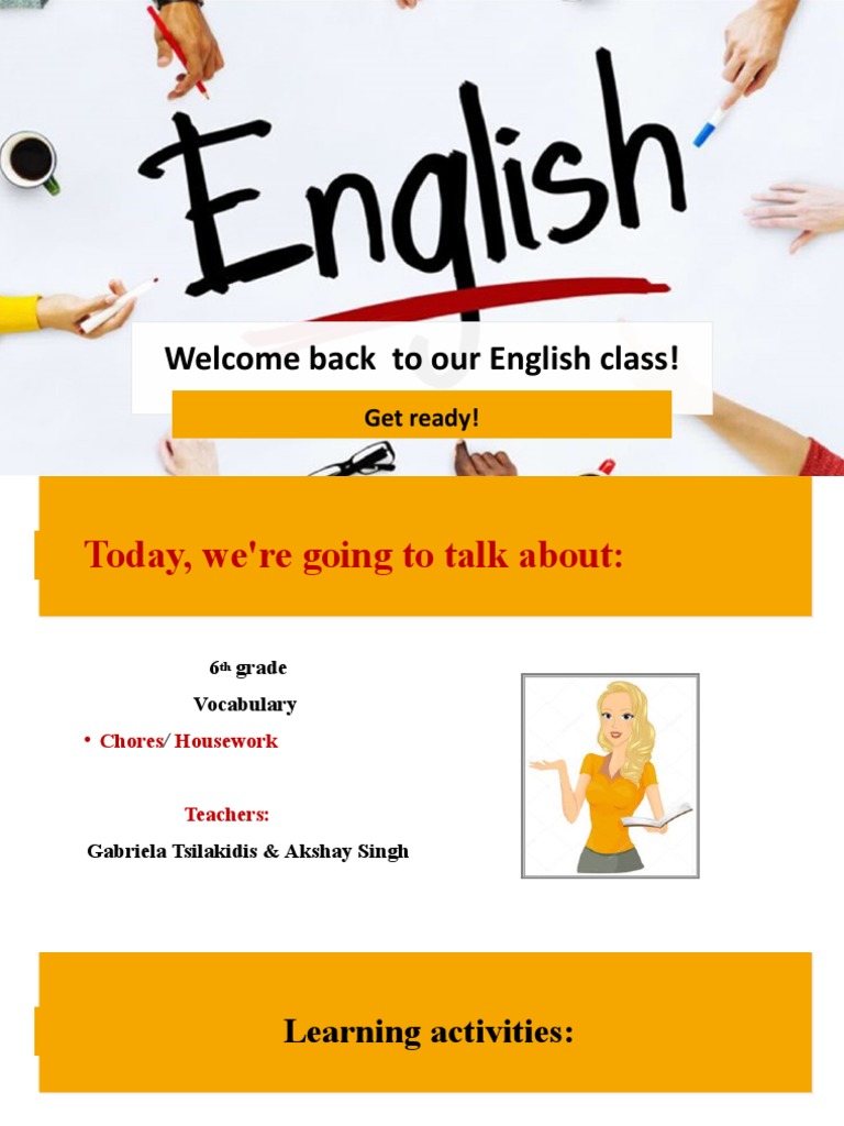Welcome Back To Our English Class!: Get Ready! | PDF | Verb | Adverb