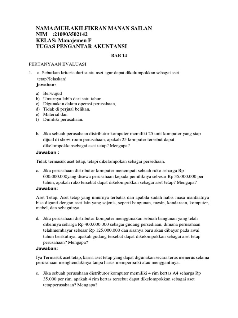 Muh - Akilfikran Manan Sailan | PDF