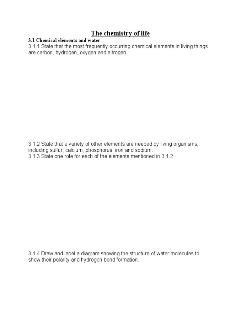 The Chemistry of Life | PDF | Chemistry | Biochemistry
