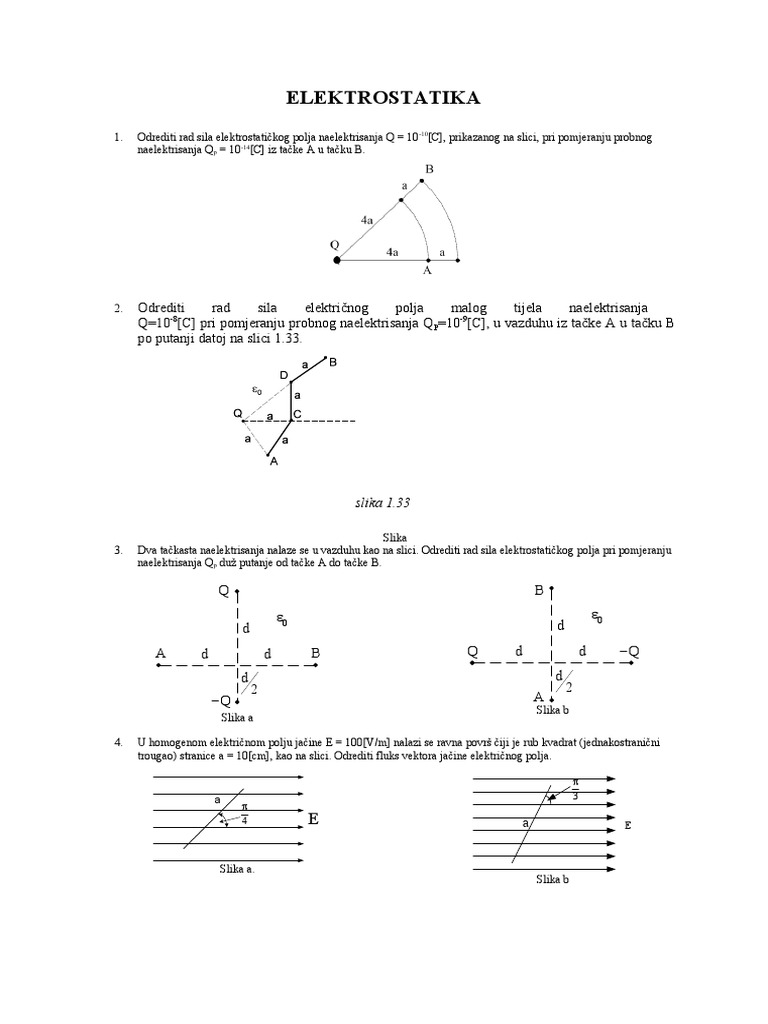 Zadaci - ELEKTROSTATIKA - MF | PDF