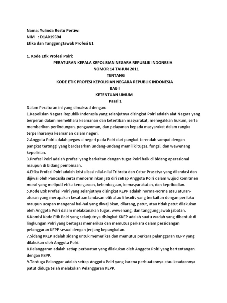 Kode Etik Polri dan Kasus Herman | PDF | Ilmu Sosial