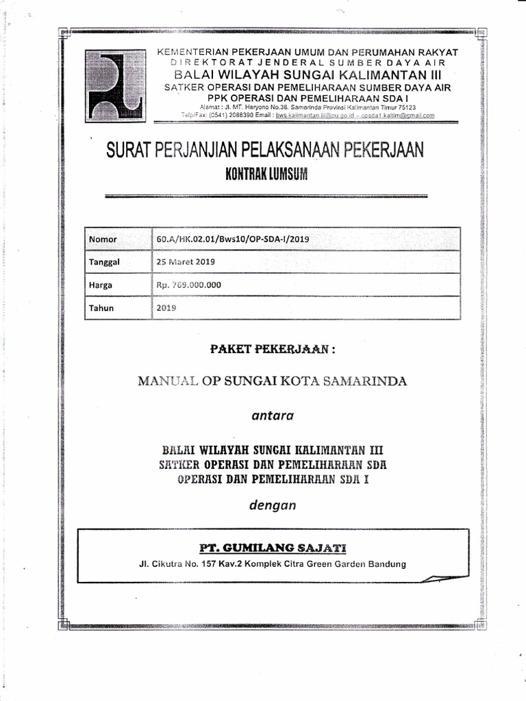 Manual Op Sungai Kota Samarinda | PDF