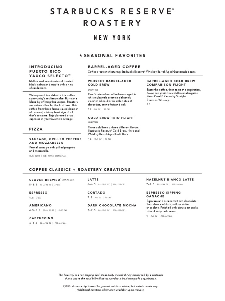 New York Roastery Menu-Fall-2021 tcm132-73856 | PDF | Martini (Cocktail ...