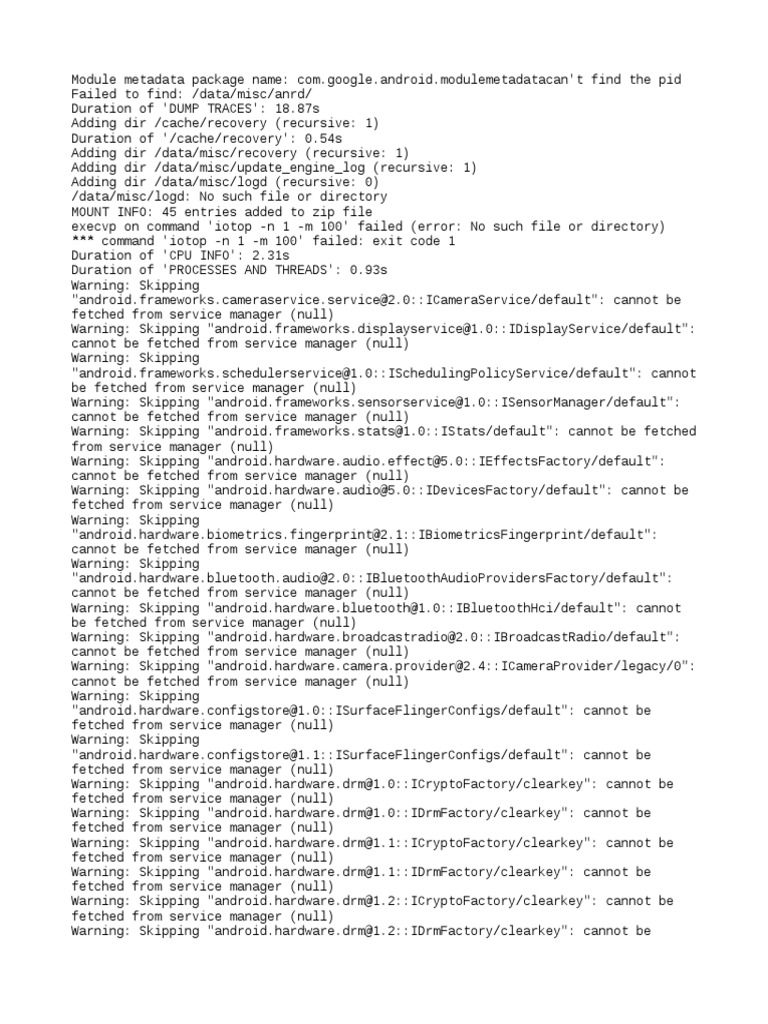 Bugreport Maltalsc QOJ30.500 16 2021 12 18 00 25 12 Dumpstate - Log ...
