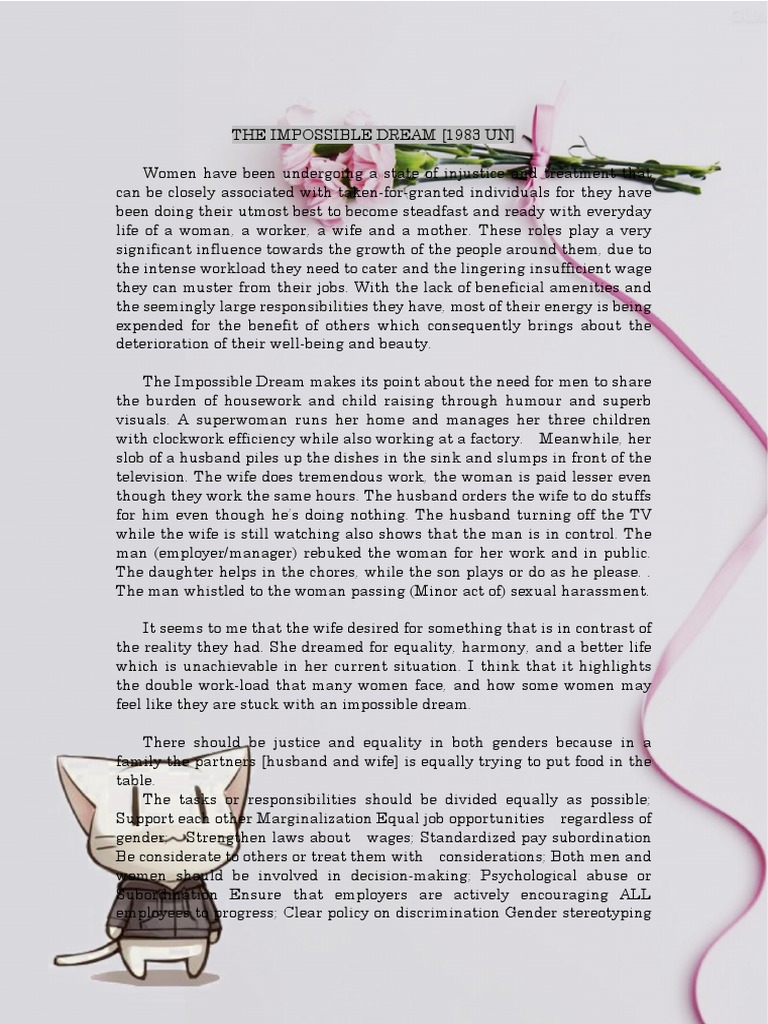 Impossible Dream | PDF | Sexism | Gender Studies
