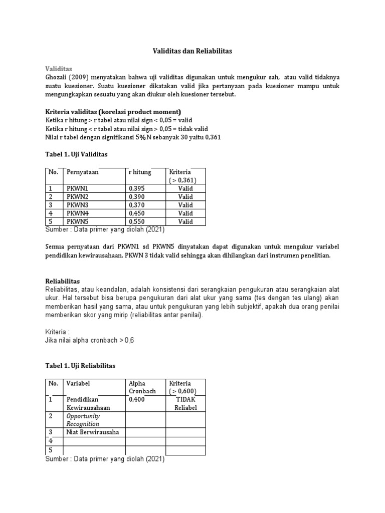 Validitas Kuesioner Dan Regresi | PDF | Karier & Perkembangan