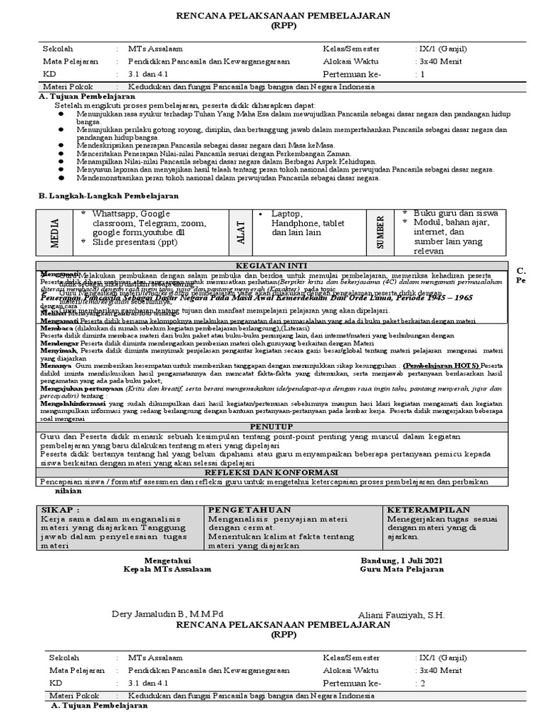 9 RPP 1 | PDF | Karier & Perkembangan