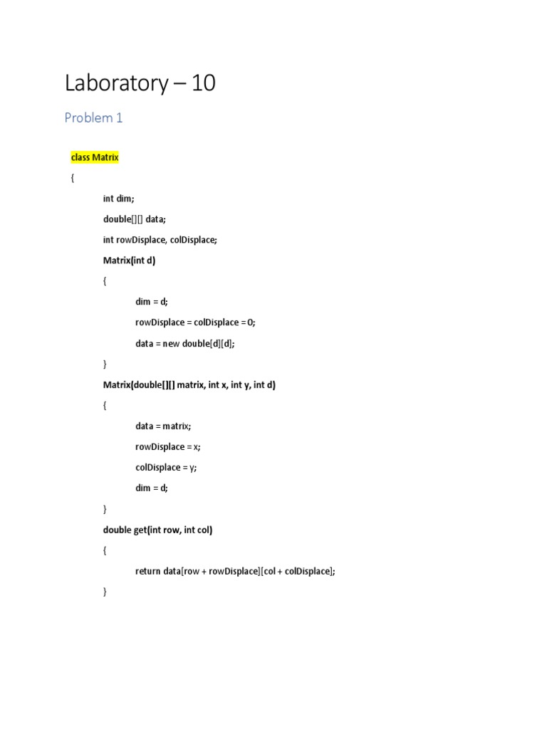 Laboratory - 10: Problem 1 | PDF | Computer Programming | Programming Paradigms