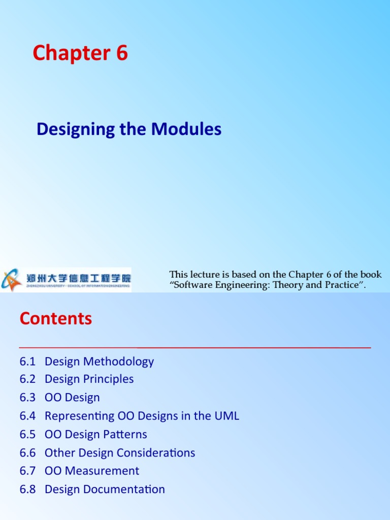 Designing The Modules: This Lecture Is Based On The Chapter 6 of The ...