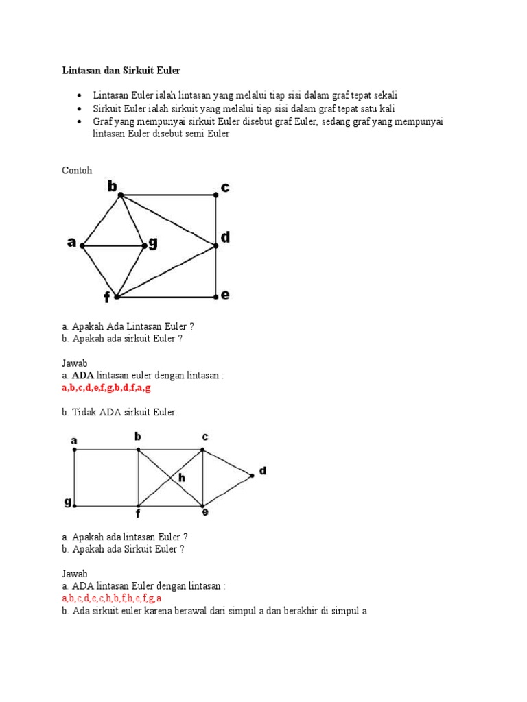 Lintasan Dan Sirkuit Euler | PDF | Metode & Bahan Ajar