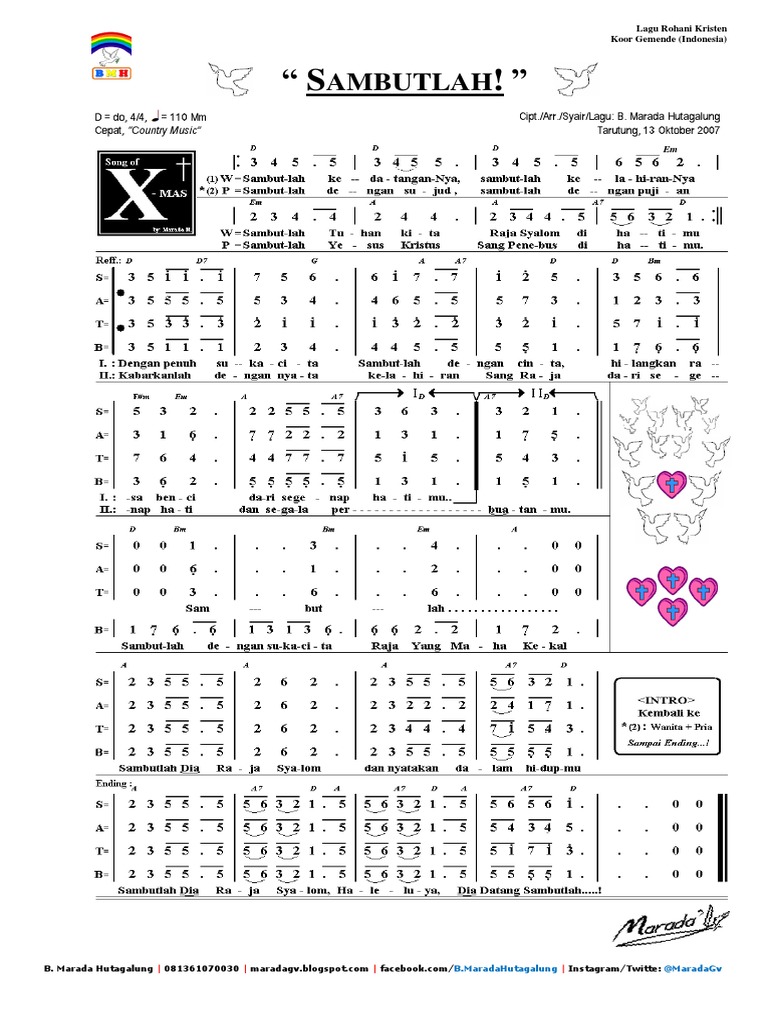 Lagu Koor Natal Sambutlah | PDF