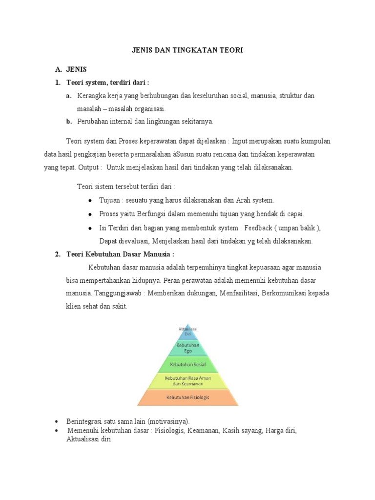 Jenis Dan Tingkatan Teori | PDF