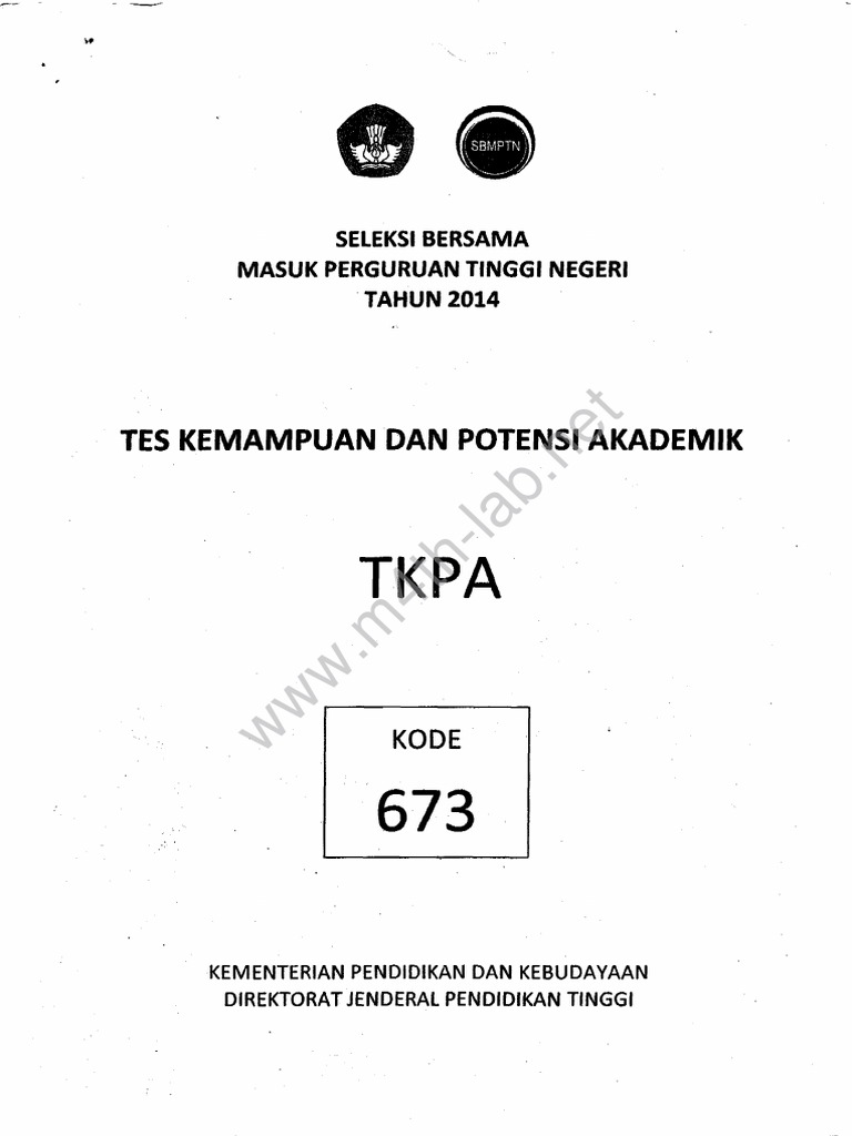 (SBMPTN) Tkpa 2014 Kode 673 | PDF