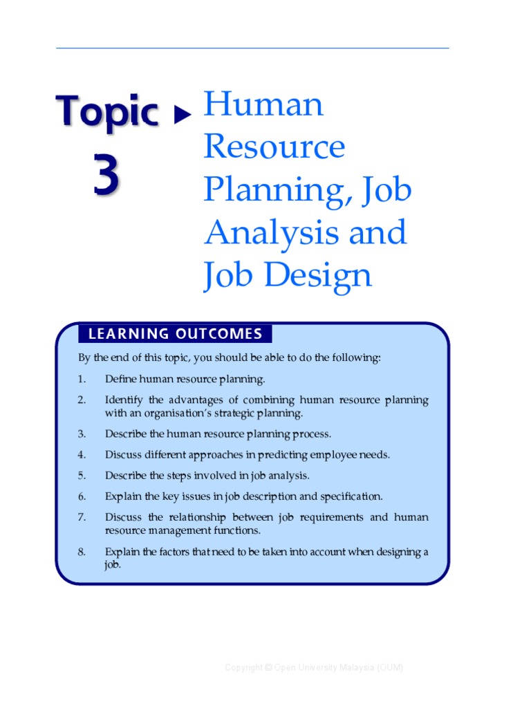 5.topic 3 - HR Planning, Job Analysis & Design | PDF | Human Resource ...
