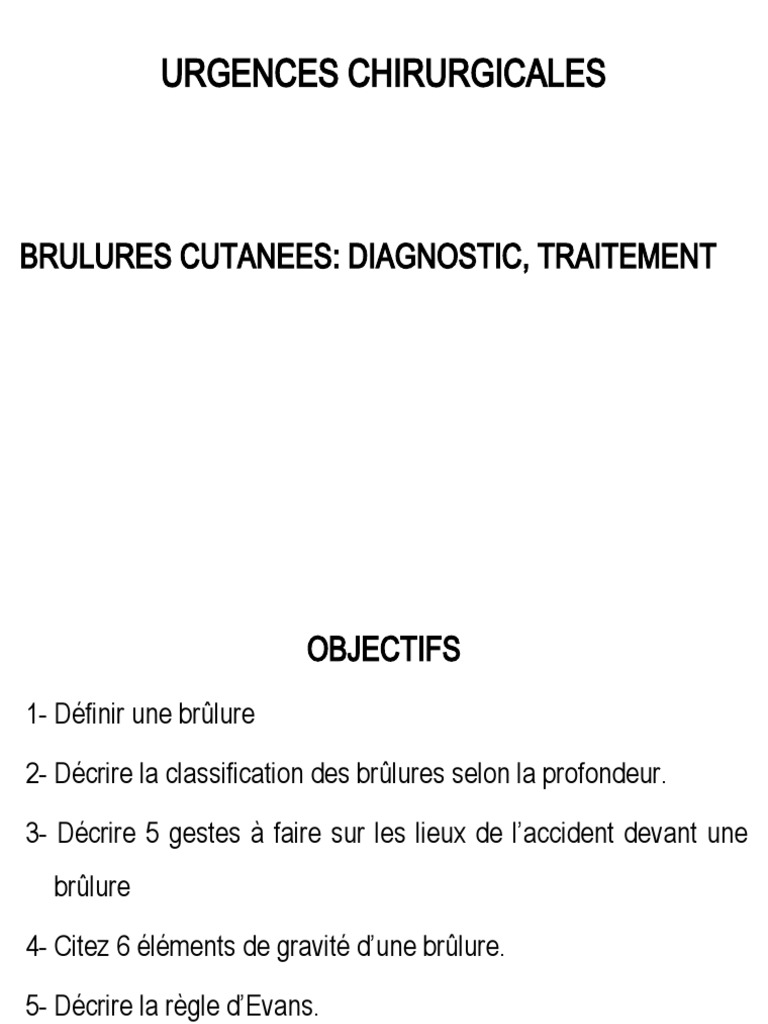 Brûlures Cutanées | PDF | Brûlure | Peau