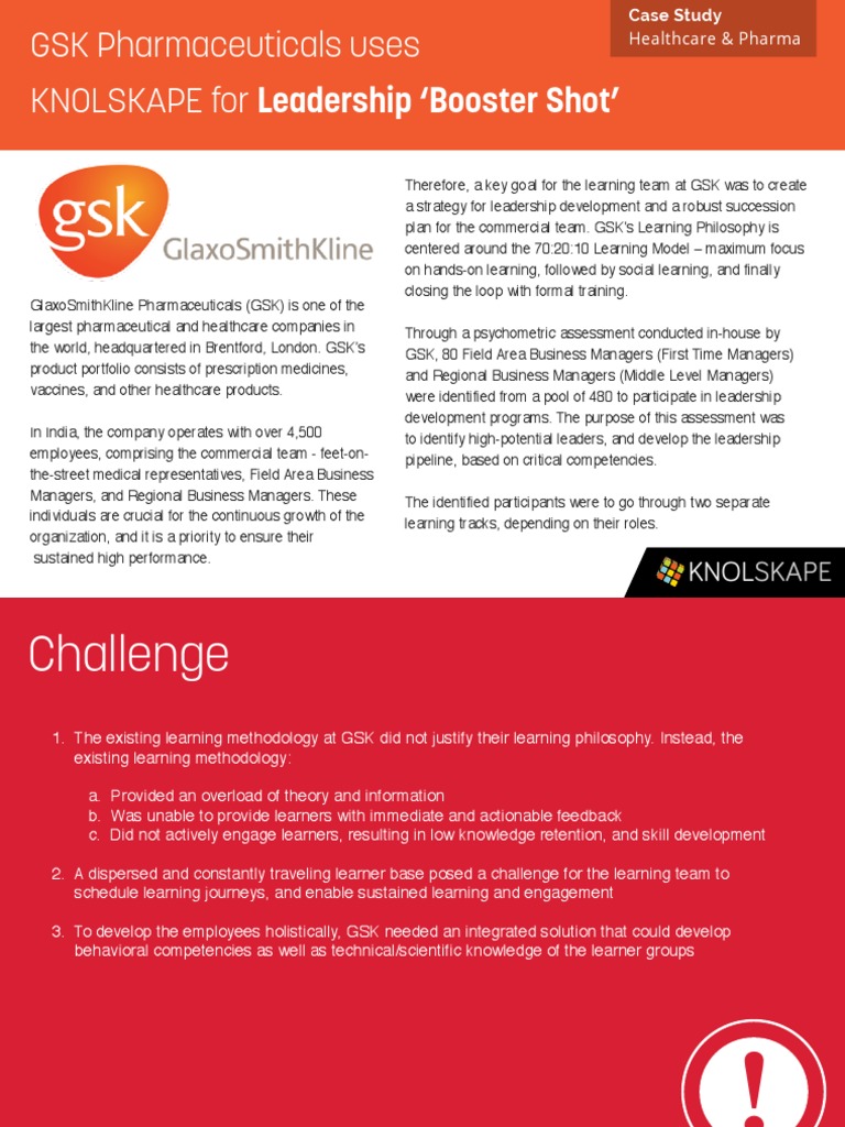 Case Study Leadership Booster Shot For GSK Pharmaceuticals KNOLSKAPE ...