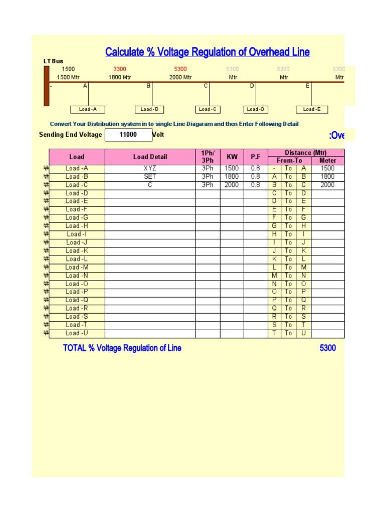 Calculate - Voltage Regulation of Line (1.1.19) | PDF | Electrical ...