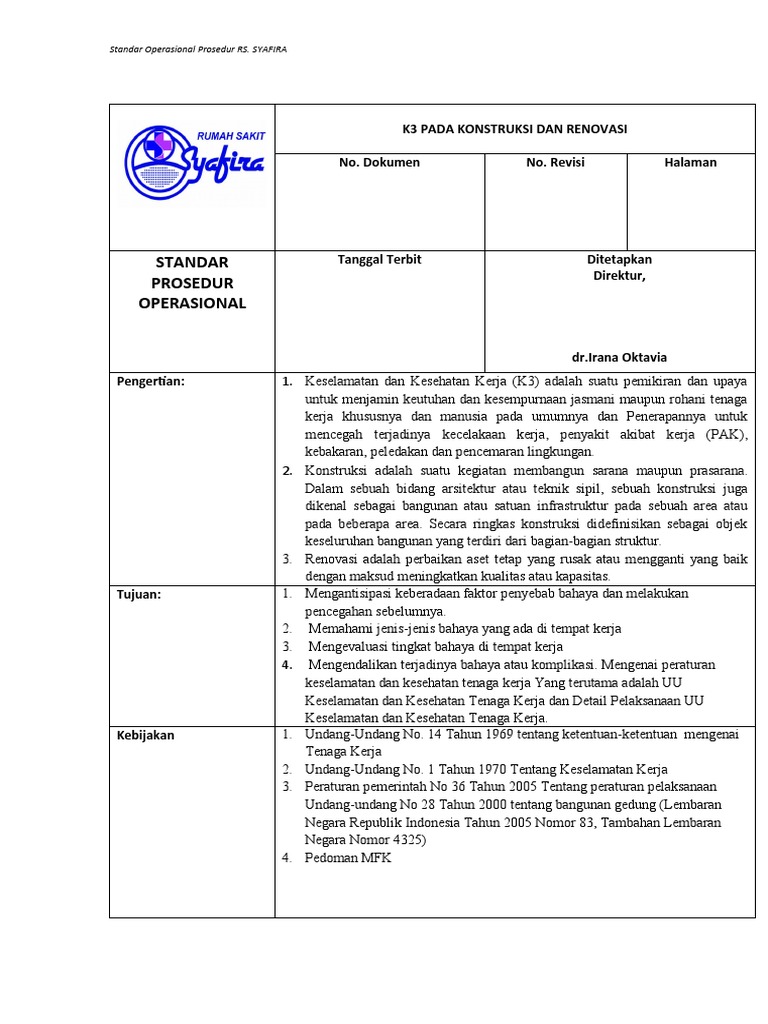 Sop Kontruksi Rev1 | PDF