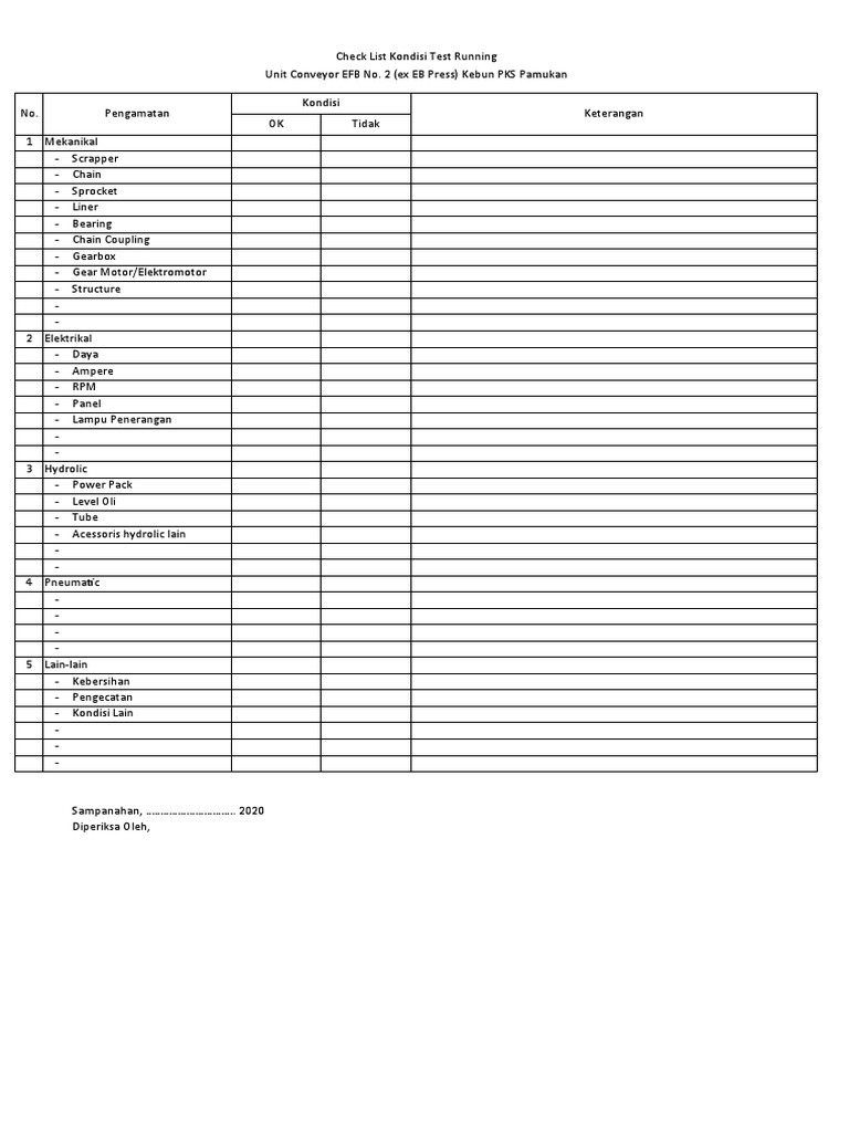 Pemeriksaan Kondisi Mesin Bunch Press | PDF | Sains & Matematika | Komputer