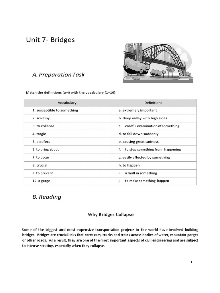 Unit 7-Bridges: A. Preparation Task | PDF