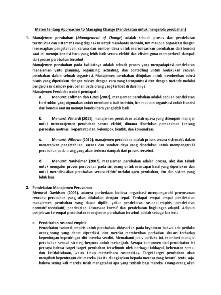 Point 6 Materi Tentang Approaches To Managing Change Presentasi | PDF ...