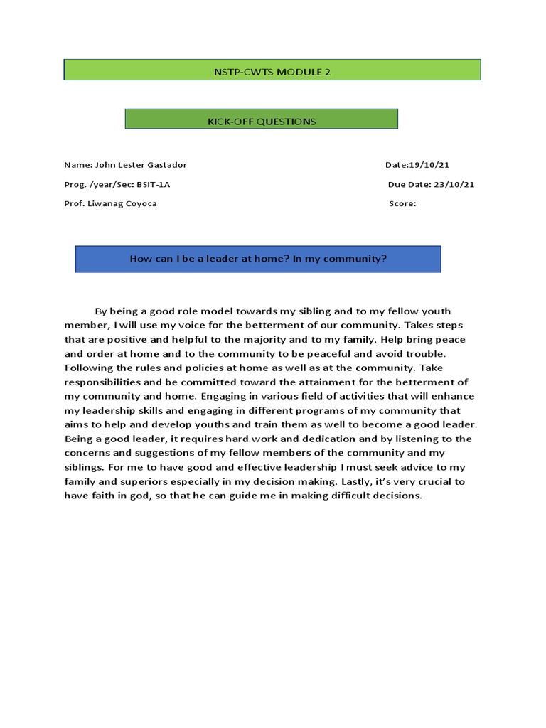 NSTP CWTS Module2 | PDF