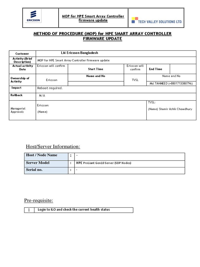 How To Update Smart Array Controller Firmware Update For Gen10 Server ...