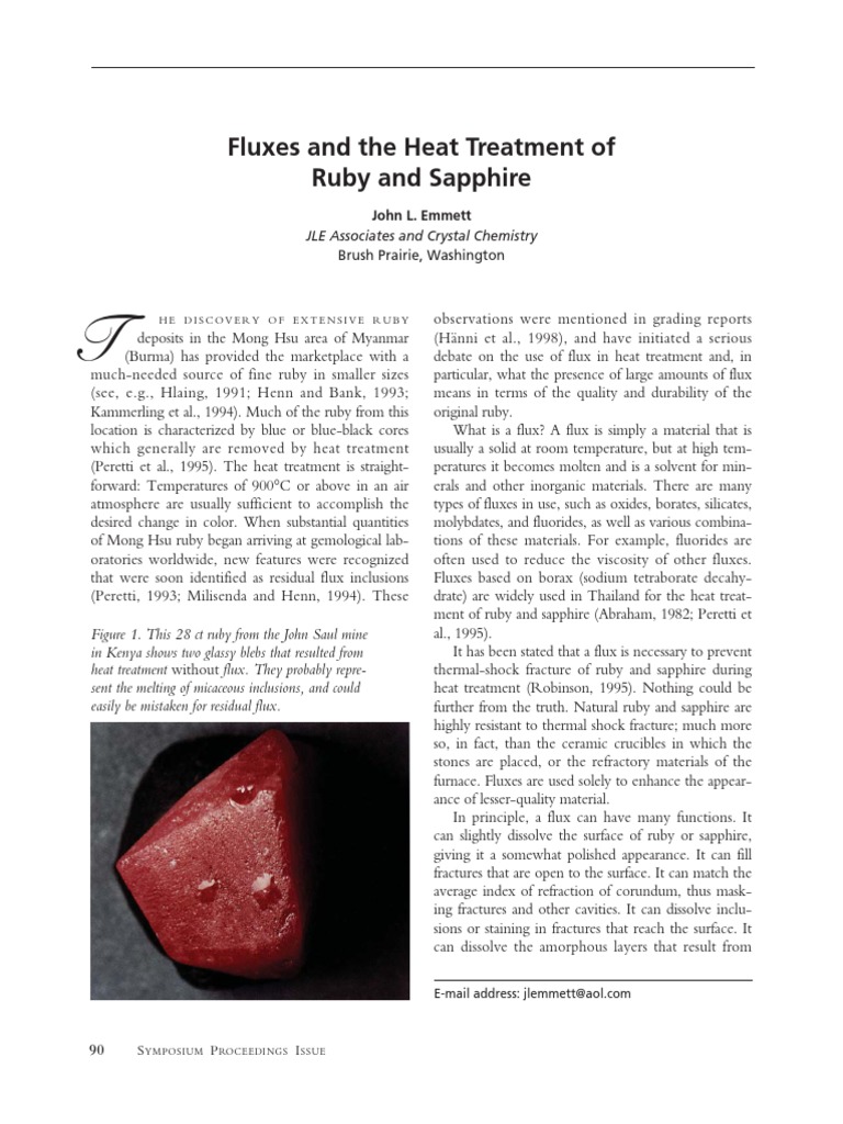 Fluxes and The Heat Treatment of Ruby and Sapphire: Brush Prairie ...