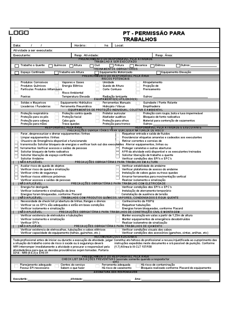 Modelo de Permissão para Trabalhos (PT) | PDF