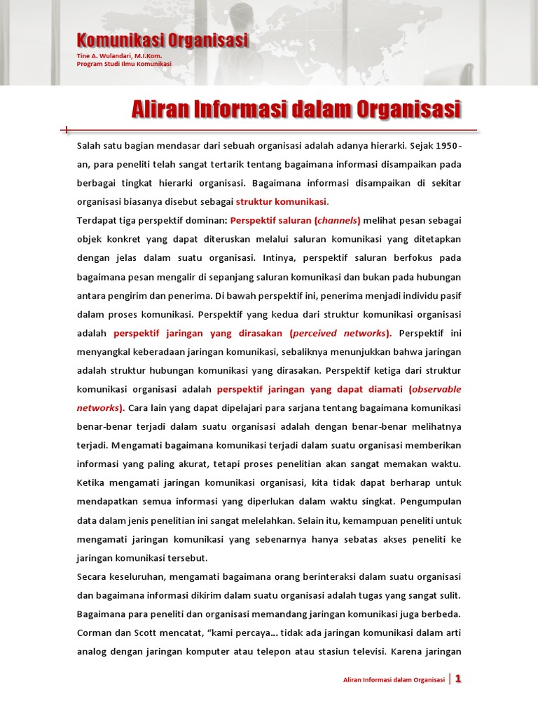 Aliran Informasi Organisasi | PDF | Karier & Perkembangan