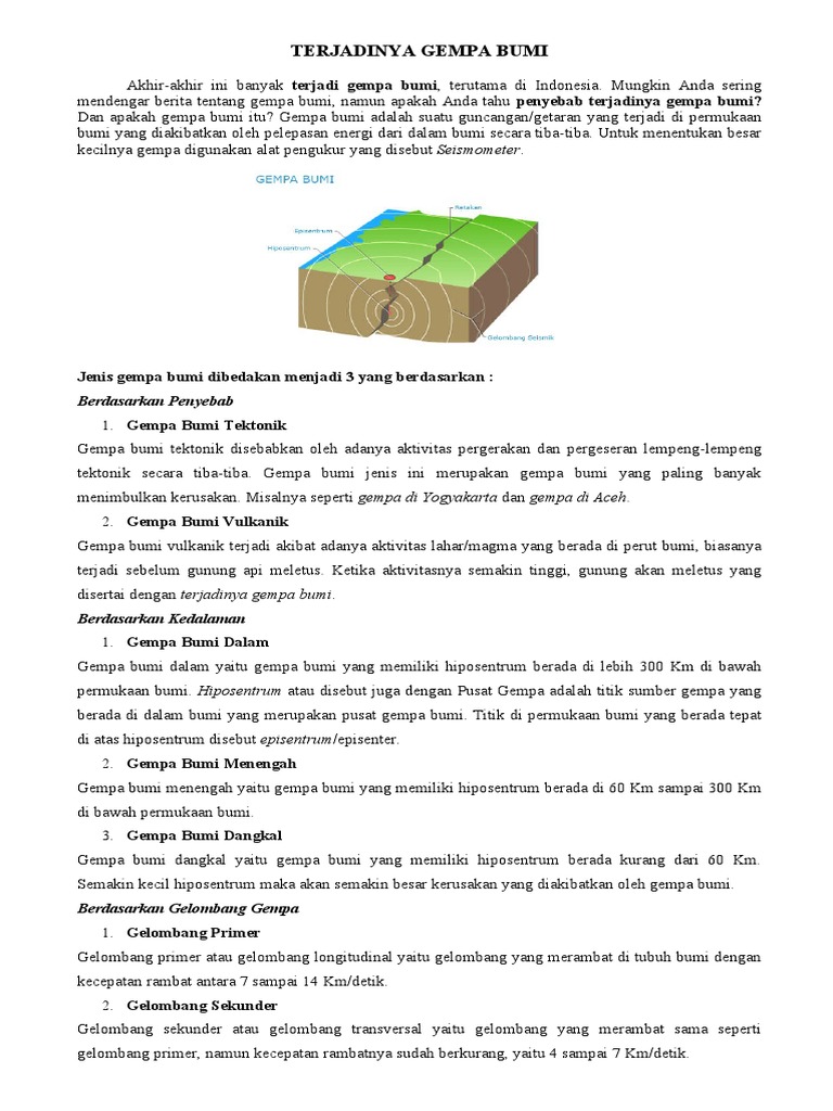 Terjadinya Gempa Bumi | PDF