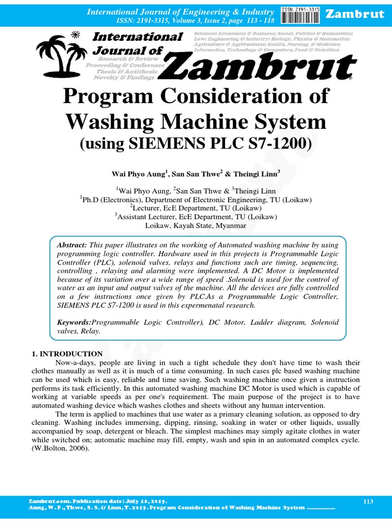 Paper Wpa 11 Washing-Machine | PDF | Programmable Logic Controller | Relay