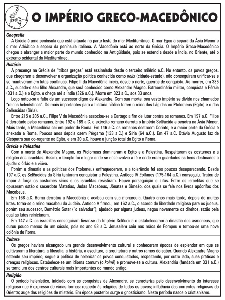 O Império Grego Macedônico | PDF