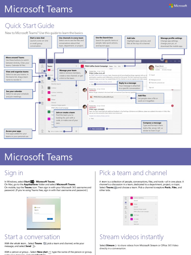 Quick Start Guide: New To Microsoft Teams? Use This Guide To Learn The Basics | PDF | Computer ...