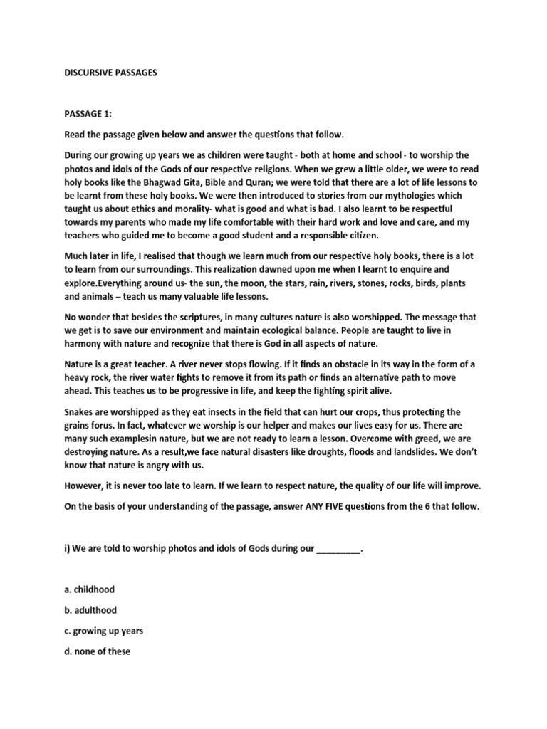 Discursive Passages Worksheet 1 | PDF | Prepaid Mobile Phone | Internet