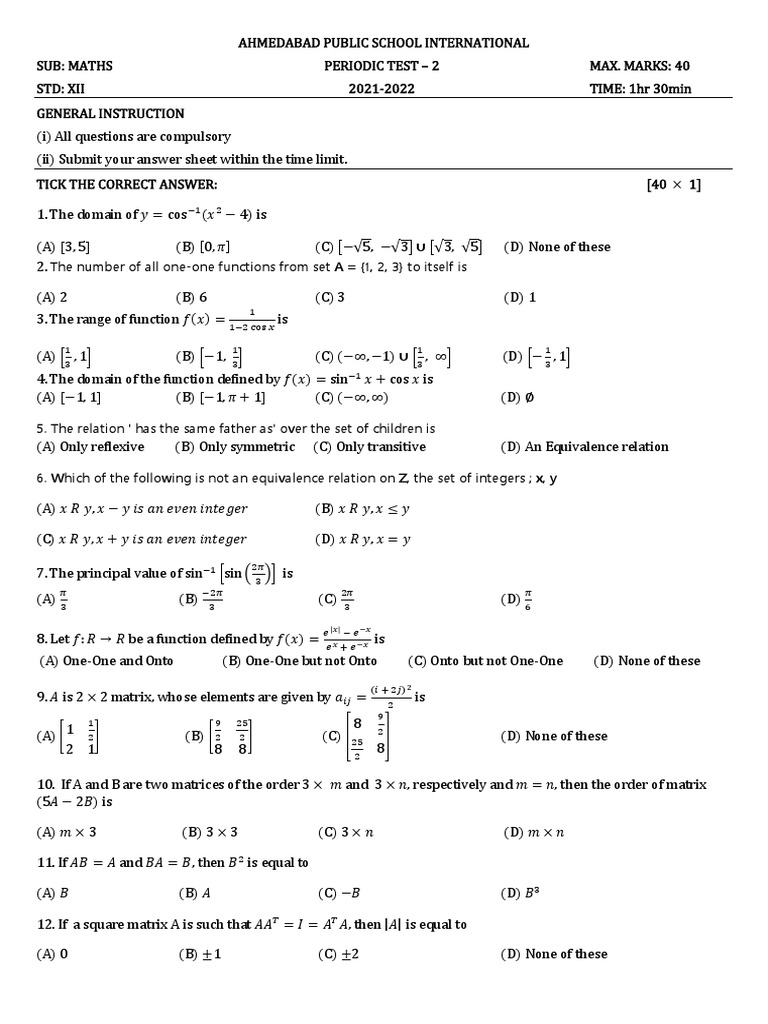 The Number of All One-One Functions From Set A (1, 2, 3) To Itself Is ...
