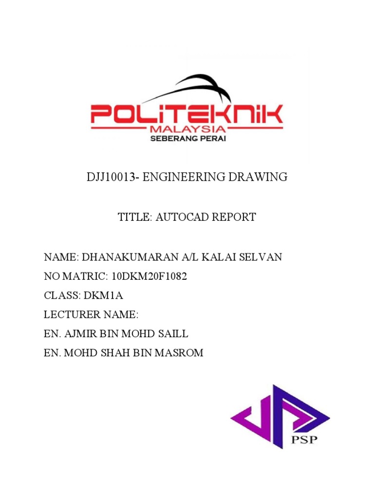 Djj10013-Engineering Drawing: Title: Autocad Report | PDF | Auto Cad ...